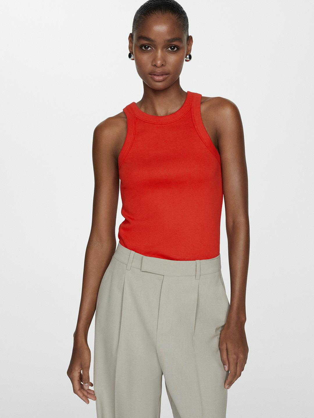 Buy MANGO Ribbed Tank Top - Tops for Women 29037662 | Myntra