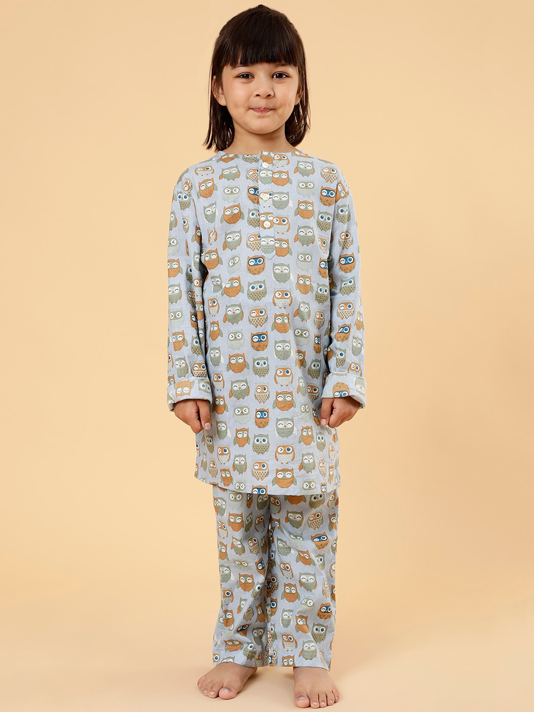 Buy Biglilpeople Girls Conversational Printed Pure Cotton Night Suit ...