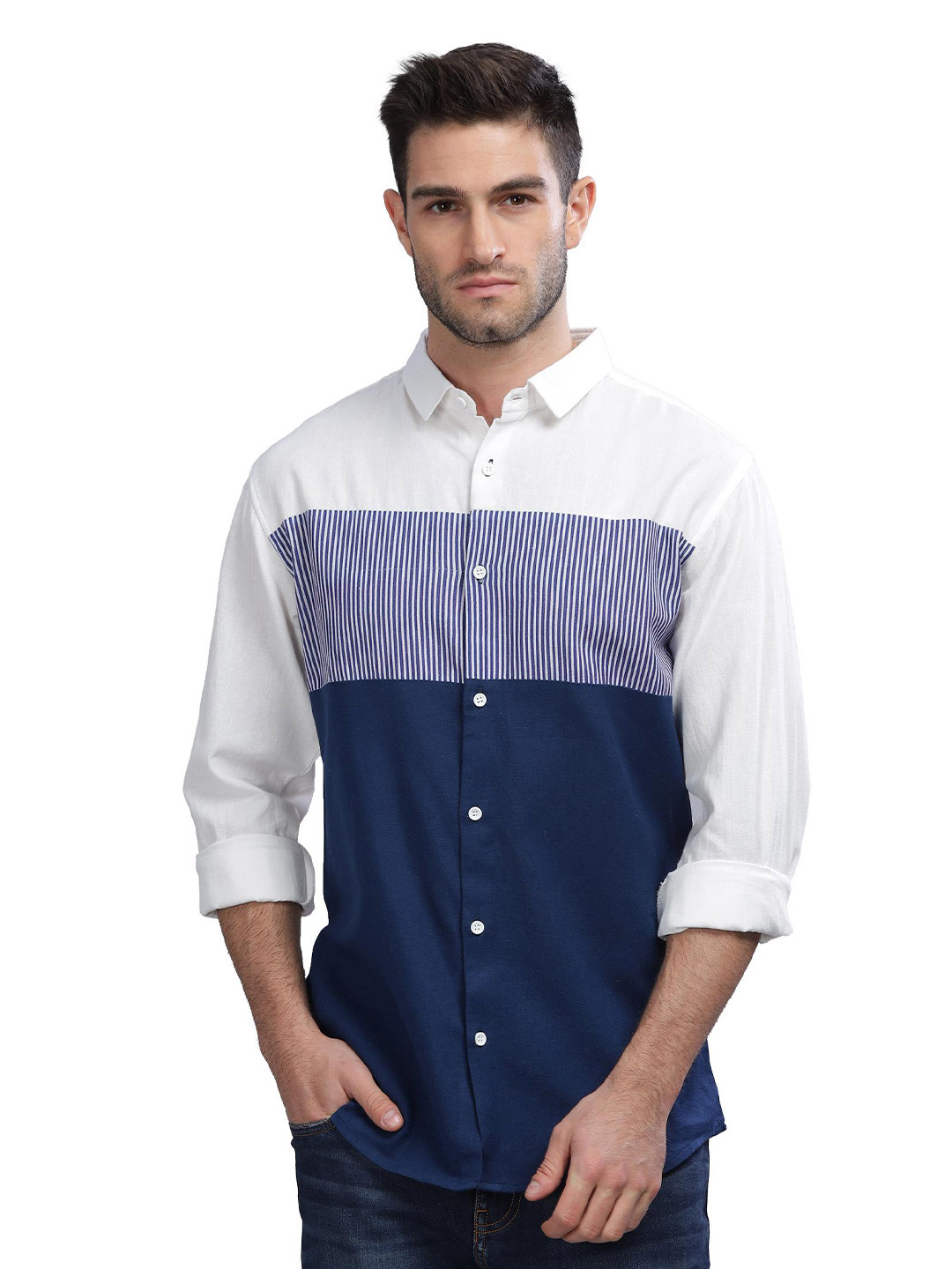 Buy HAMPTONS Pure Cotton Patch Work Casual Shirt - Shirts for Men ...