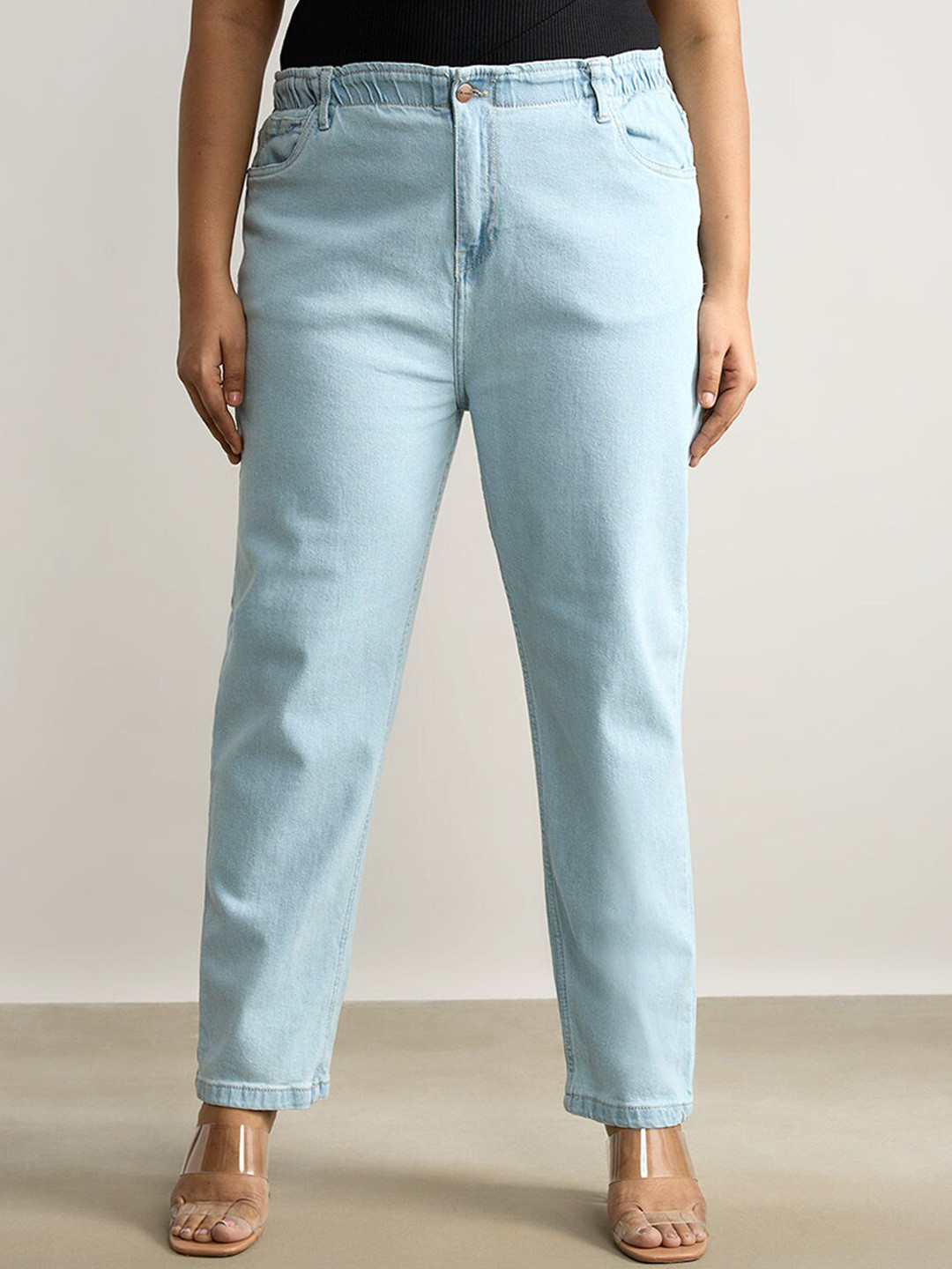 Buy FREAKINS Women Plus Size High Rise Stretchable Heavy Fade Jeans ...