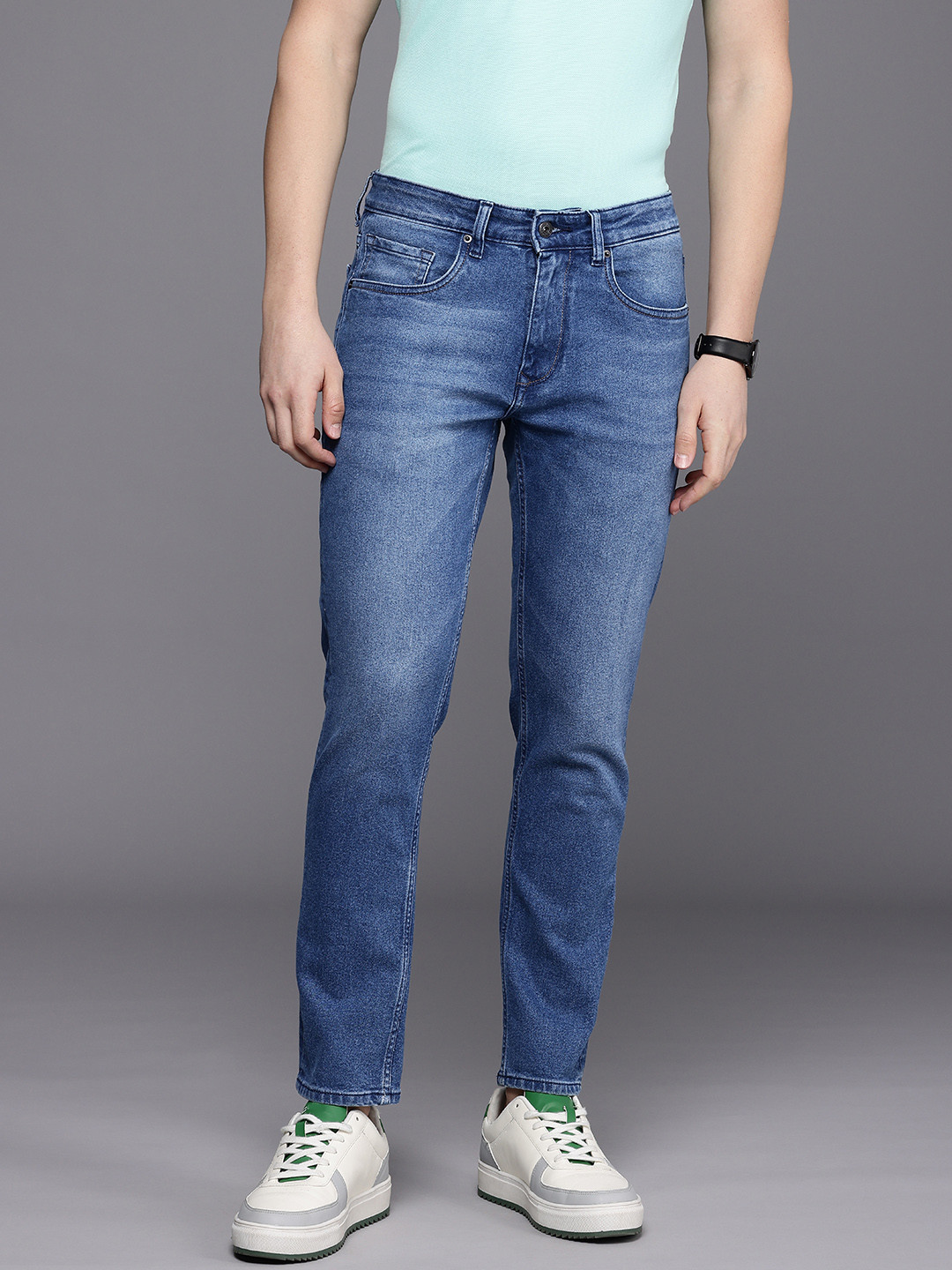 Buy Louis Philippe Jeans Men Smart Slim Fit Light Fade Stretchable ...