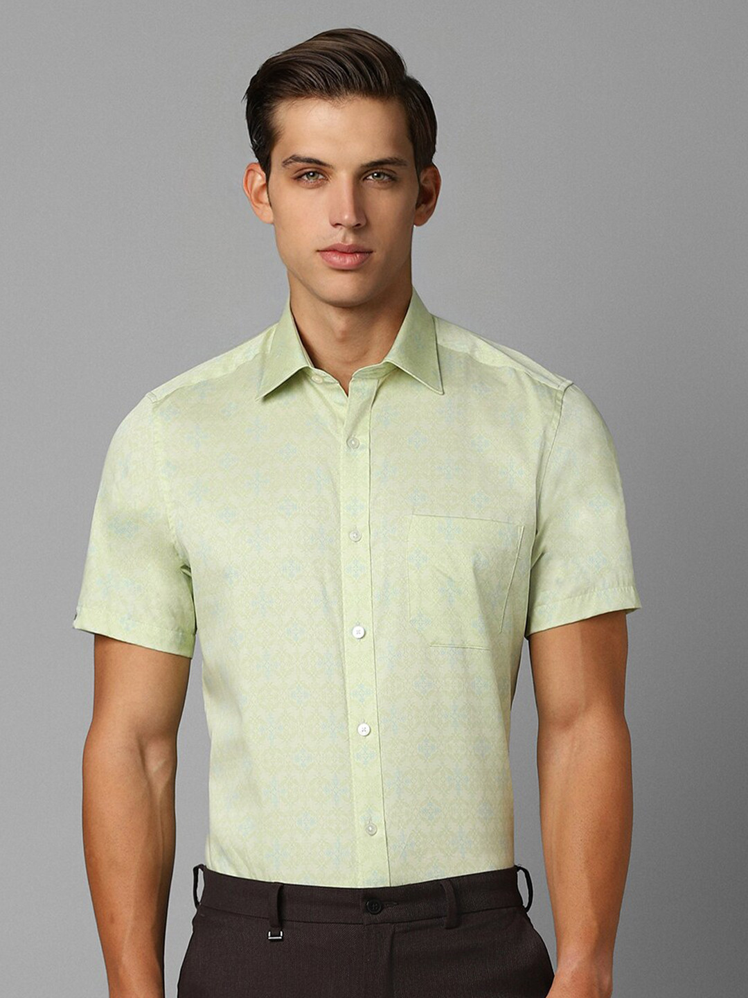 Buy Louis Philippe Classic Fit Ethnic Motifs Printed Half Sleeves ...