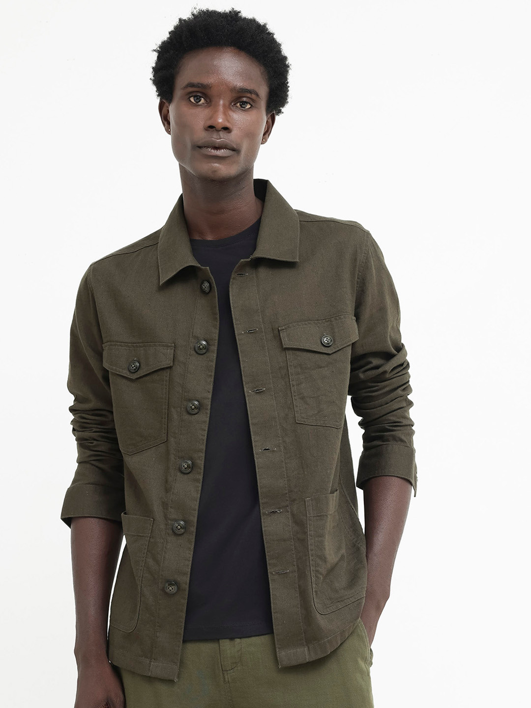 Buy RARE RABBIT Men Gatter Spread Collar Denim Jacket - Jackets for Men ...