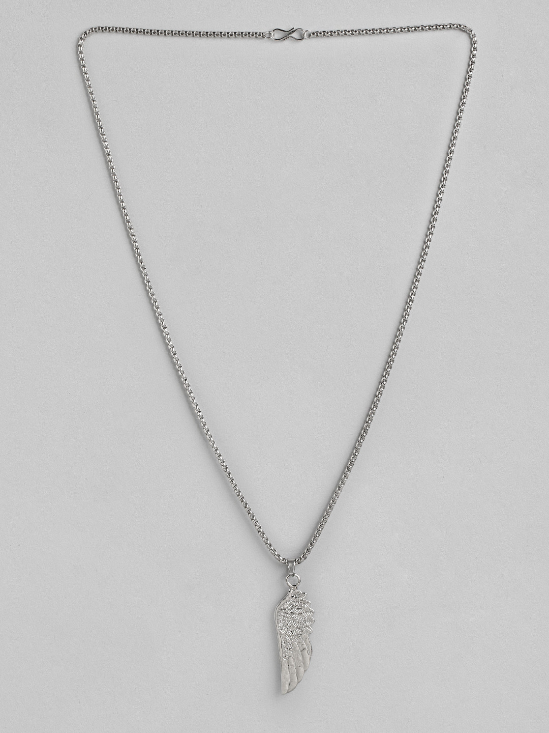 Buy PARIS HAMILTON Silver Plated Feather Shaped Pendant With Chain ...