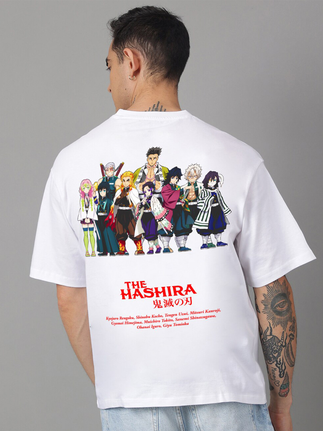 Buy Free Authority Demon Slayer Anime Printed Pure Cotton Loose Fit ...