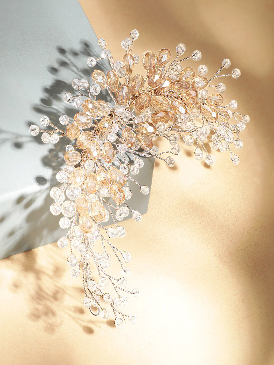 Buy Rubans Silver Plated Crystal Studded Tiara - Hair Accessory for ...