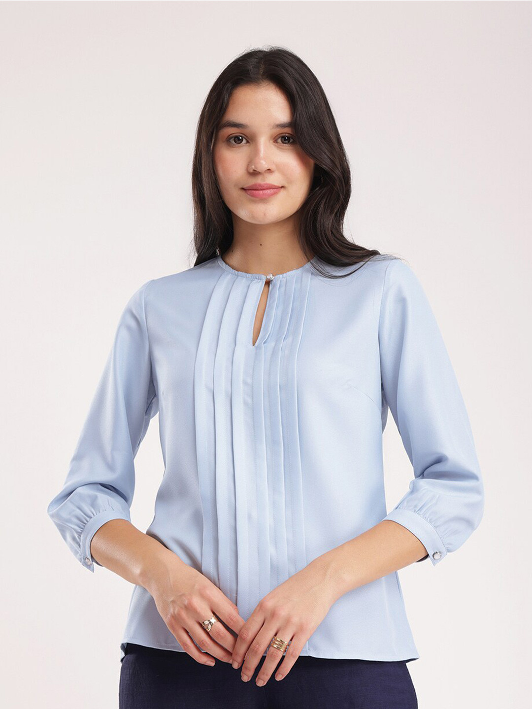 Buy FableStreet Keyhole Neck Pintuck Detail Top - Tops for Women ...