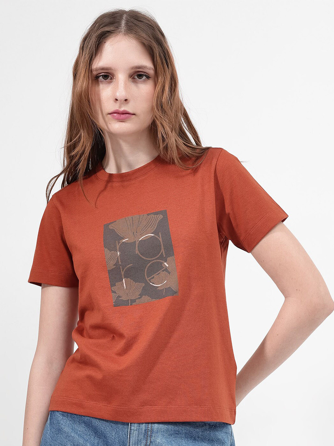 Buy RAREISM Round Neck Short Sleeves Cotton T Shirt - Tshirts for Women ...