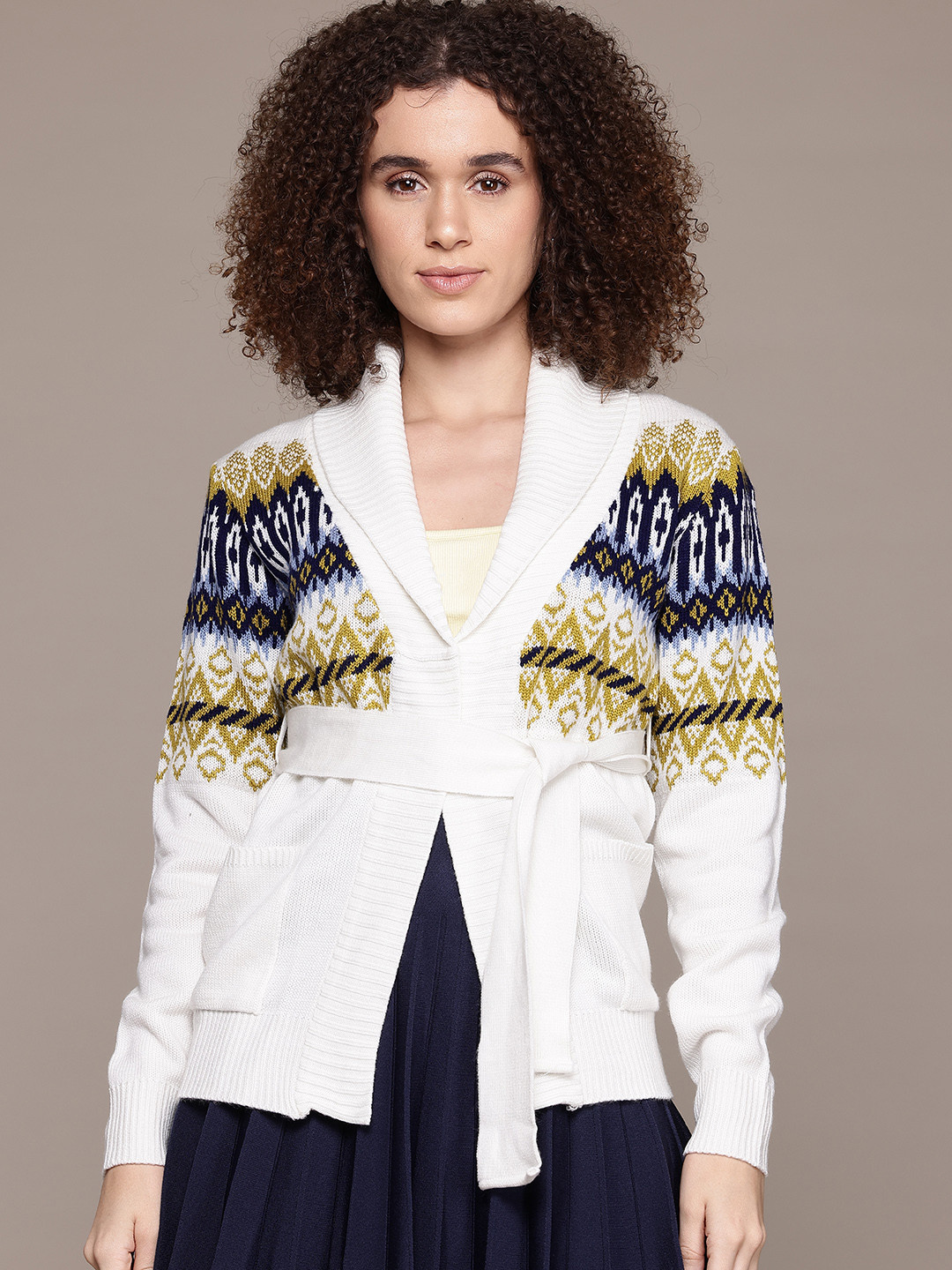 Buy The Roadster Lifestyle Co. Self Design Geometric Sweater - Sweaters ...