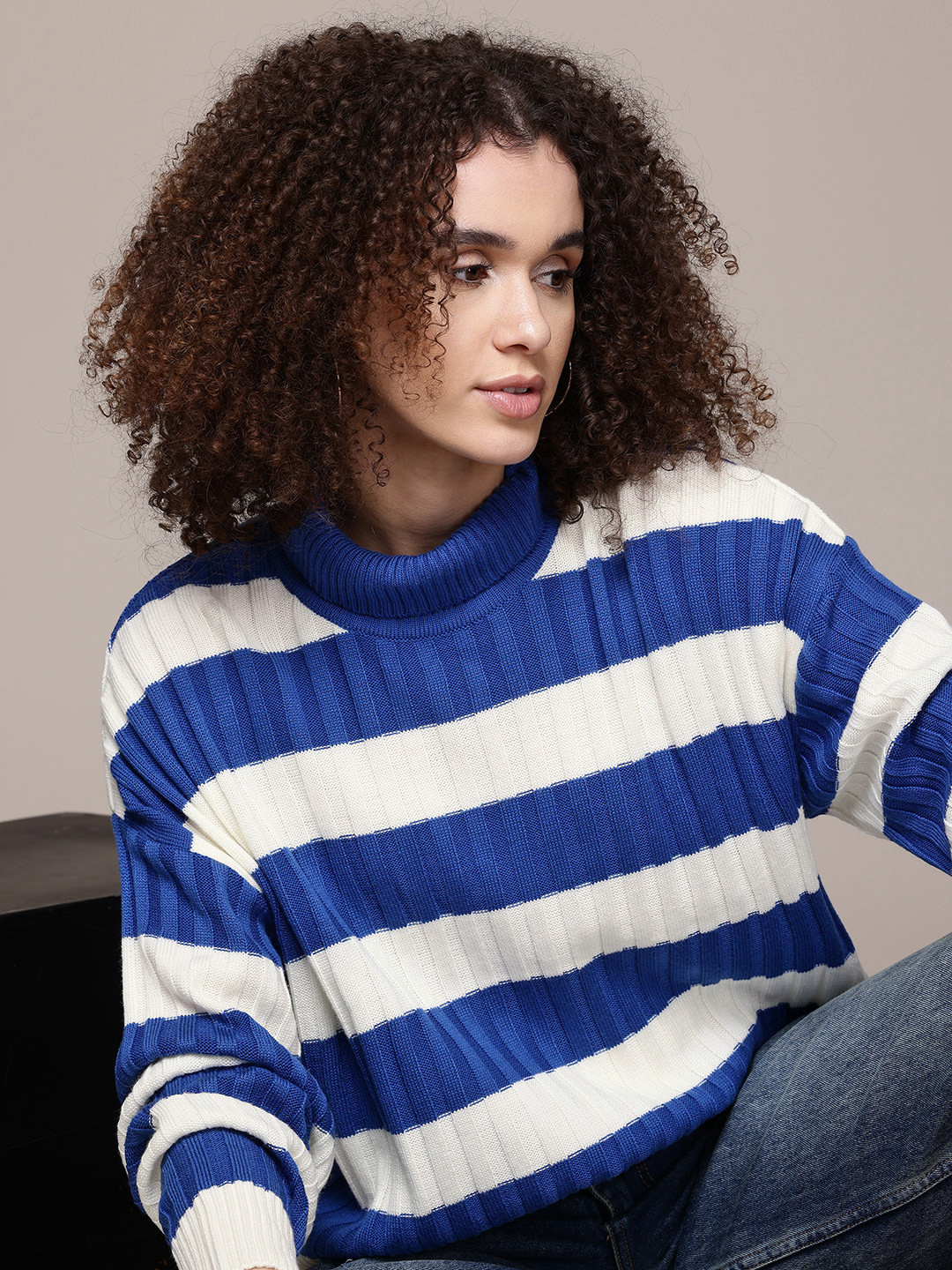 Buy The Roadster Lifestyle Co. Striped Sweaters - Sweaters for Women ...