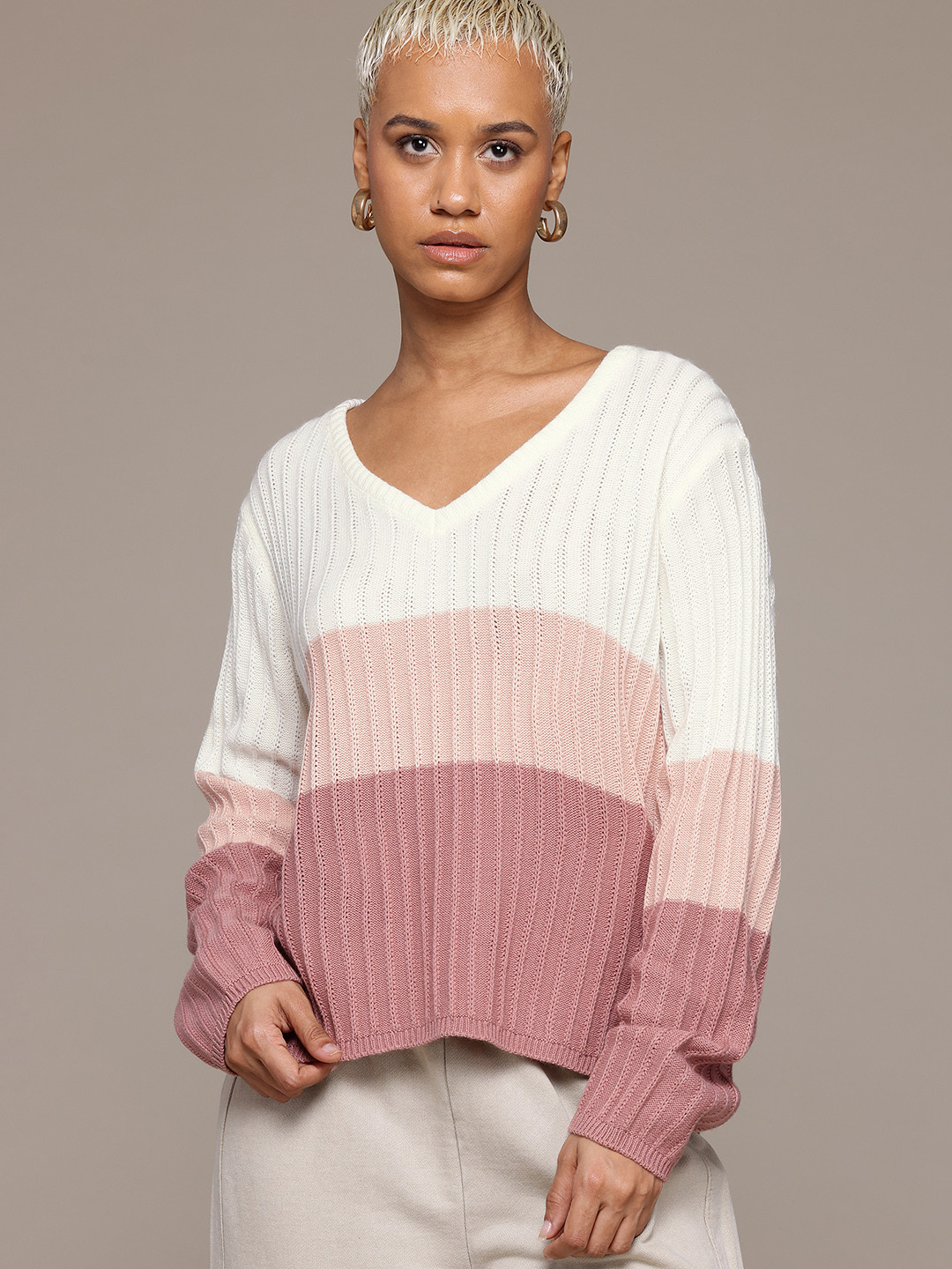 Buy The Roadster Lifestyle Co. Acrylic Colourblocked Pullover ...