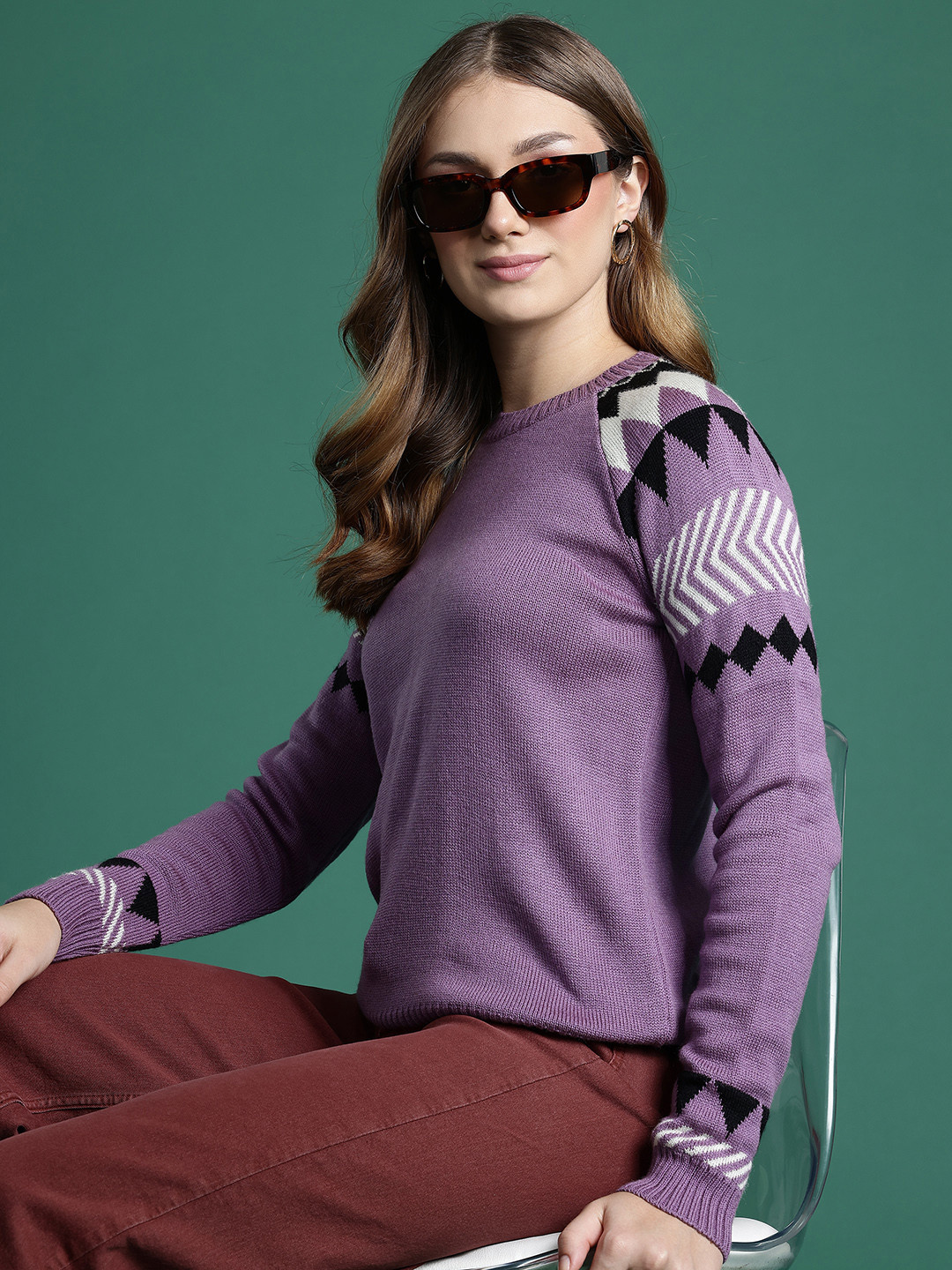 Buy DressBerry Printed Extended Sleeves Pullover Sweaters - Sweaters ...