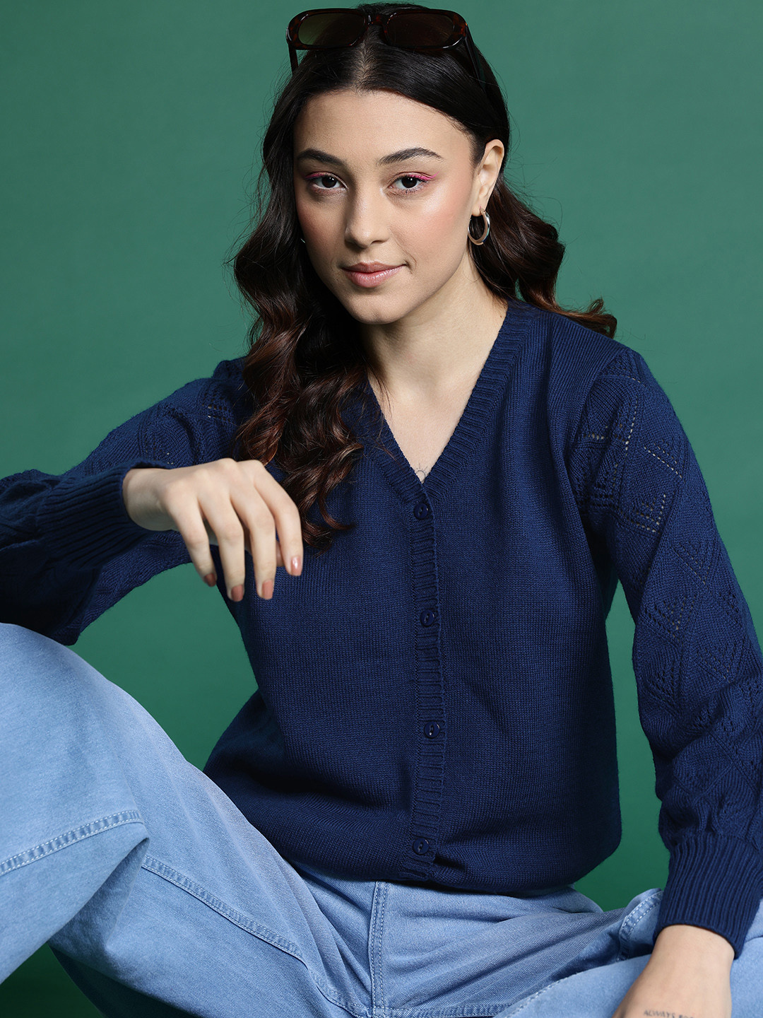 Buy DressBerry Open Knit Cardigan - Sweaters for Women 29075800 | Myntra