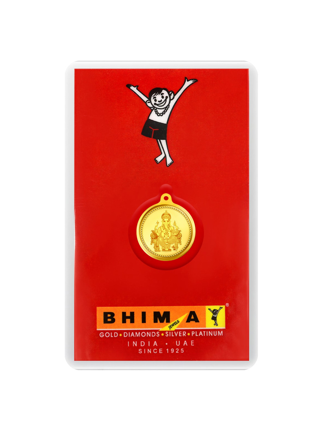 Buy BHIMA 24K 999 Purity Ganesha Gold Coin Pendant 1g - Pendant Gold ...