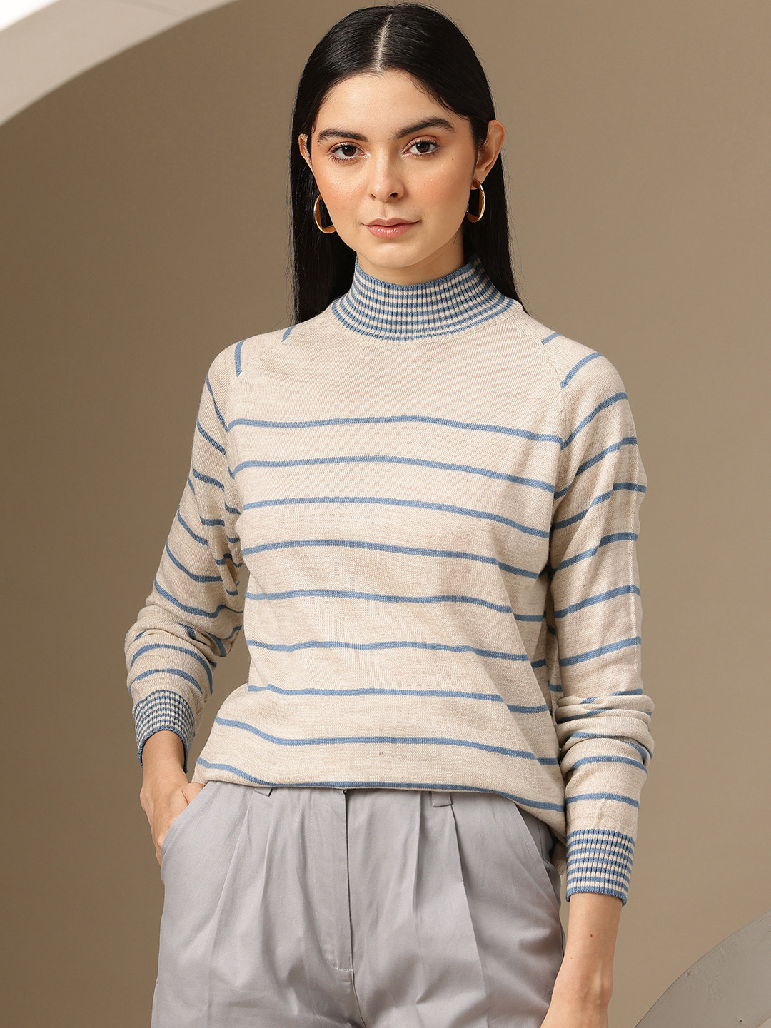 Buy Chemistry Acrylic Striped Knitted Sweater - Sweaters for Women ...