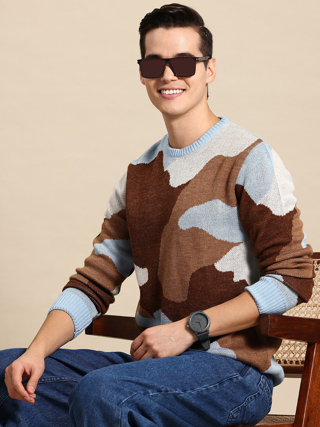 Buy Mast & Harbour Abstract Design Pullover - Sweaters for Men 29082074 ...