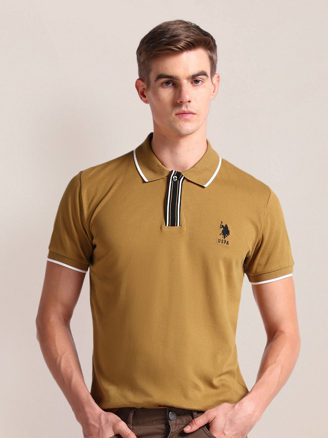 Buy U.S. Polo Assn. Polo Collar Slim Fit T Shirt - Tshirts for Men 29090716 | Myntra