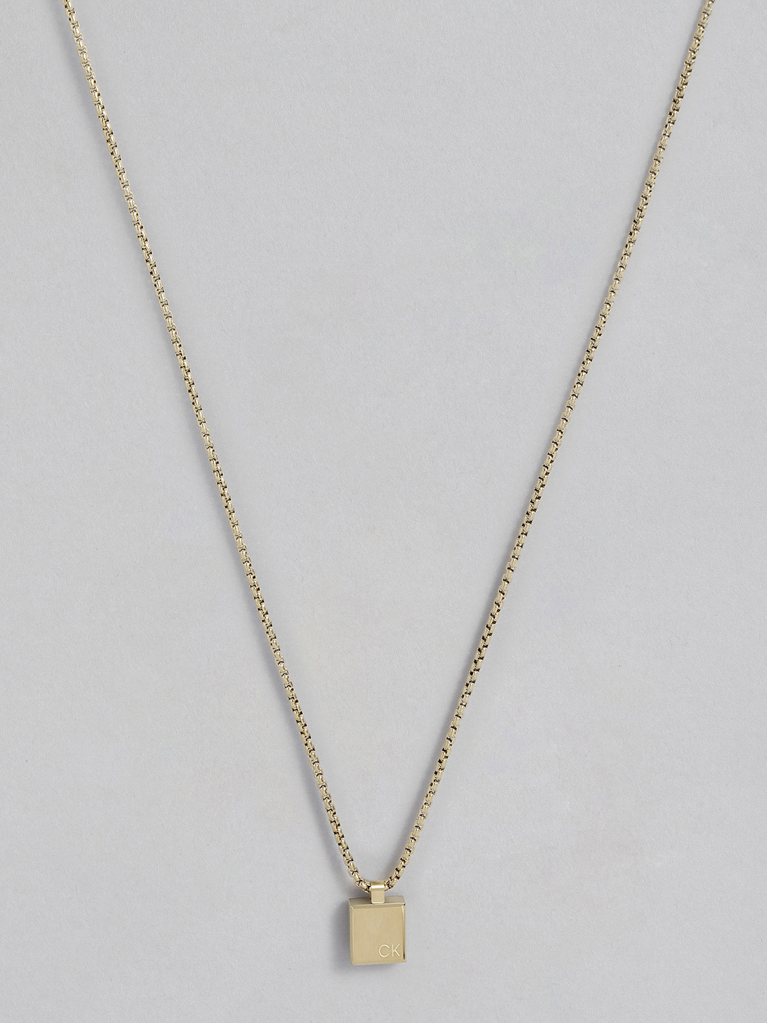 Buy Calvin Klein Men Brass Plated Stainless Steel Square Pendants With ...