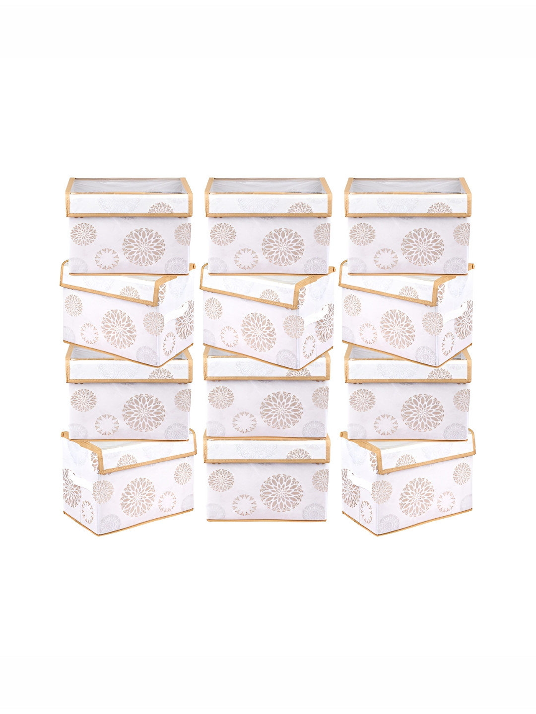 Buy Kuber Industries White 12 Pieces Foldable Transparent Lid Velcro ...