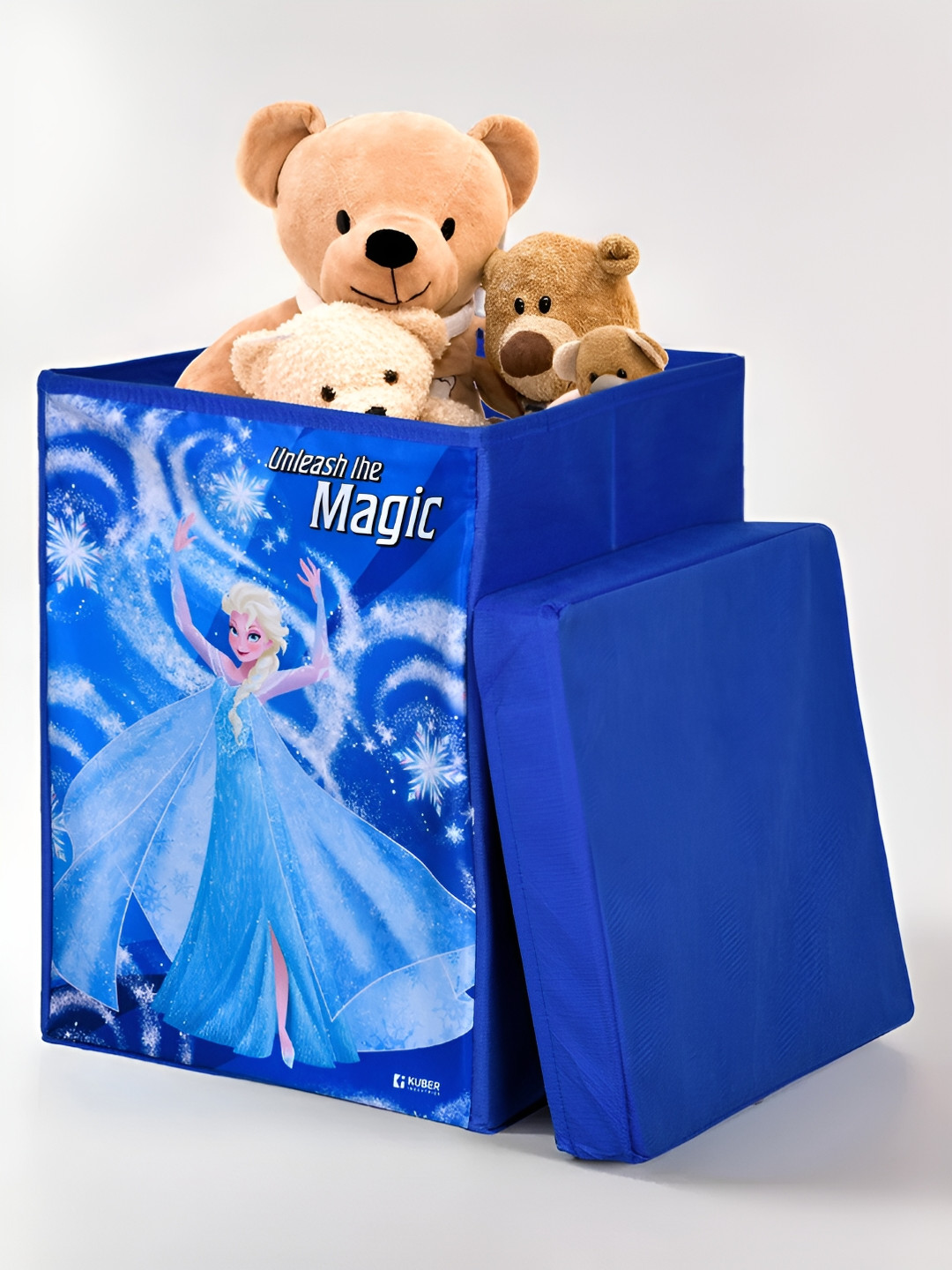 Buy Kuber Industries Navy Blue Disney Frozen Toy Storage Box With Lid ...