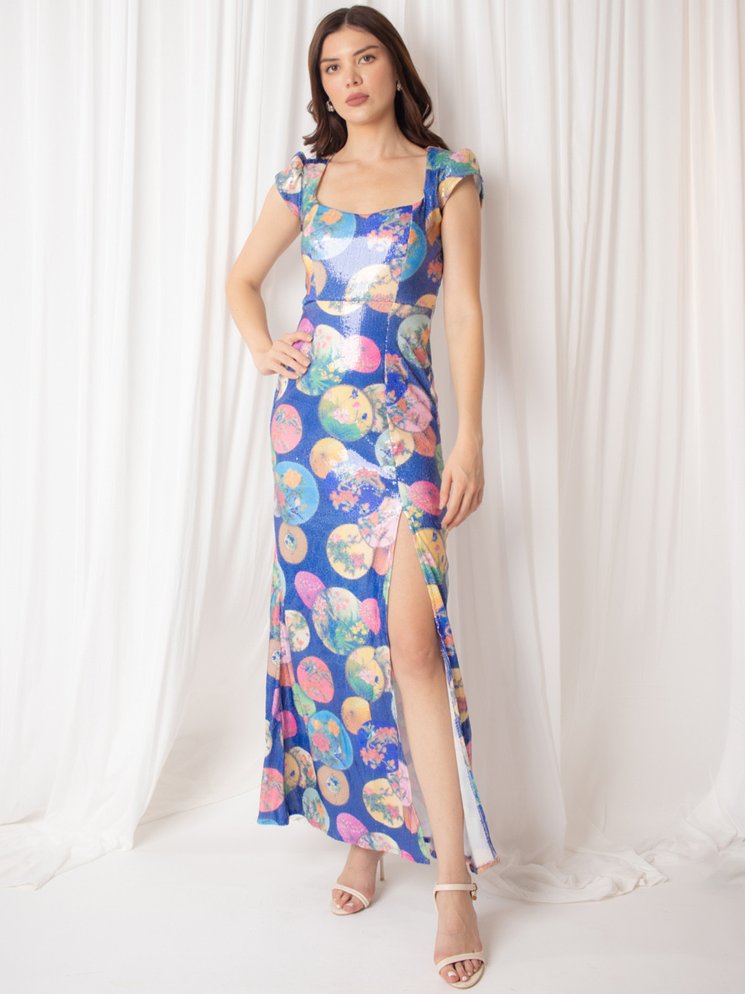 Buy Stylecast X Hersheinbox Abstract Embellished Party Maxi Dress ...