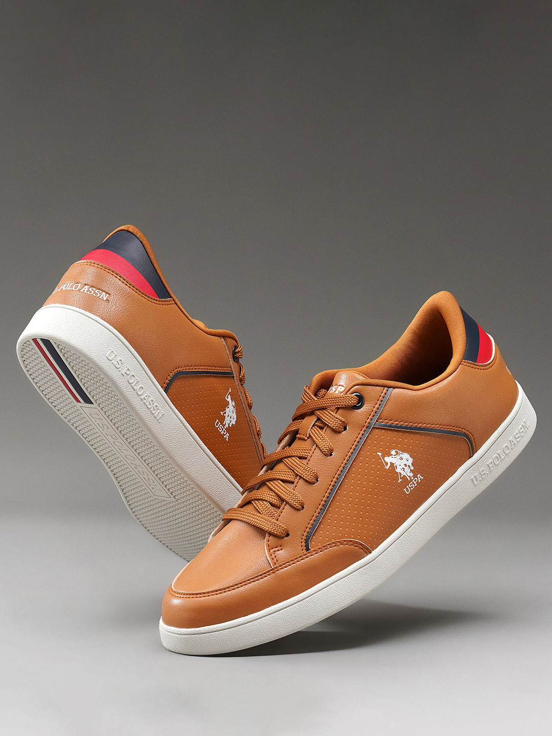 Buy U.S. Polo Assn. Men Comfort Insole Contrast Sole Lace Up Sneakers ...