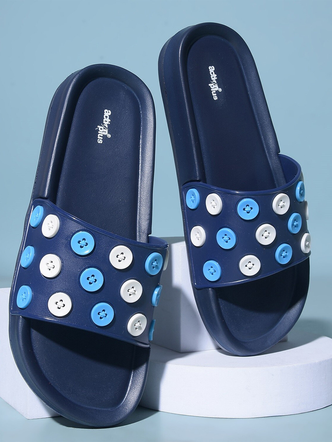 Buy Action Plus Women Self Design Sliders - Flip Flops for Women ...