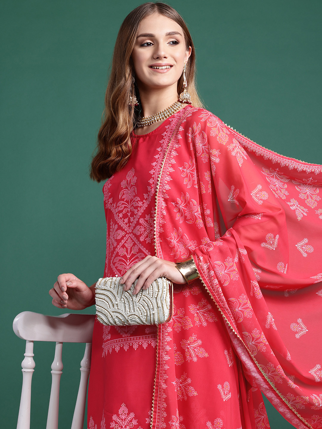 Buy Sangria Ethnic Motifs Printed Kurta Set - Kurta Sets for Women ...