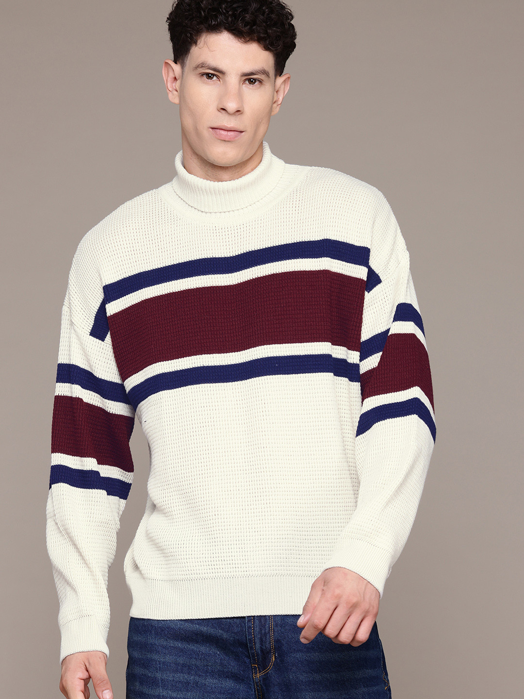 Buy The Roadster Lifestyle Co. Striped Drop Shoulder Pullover ...