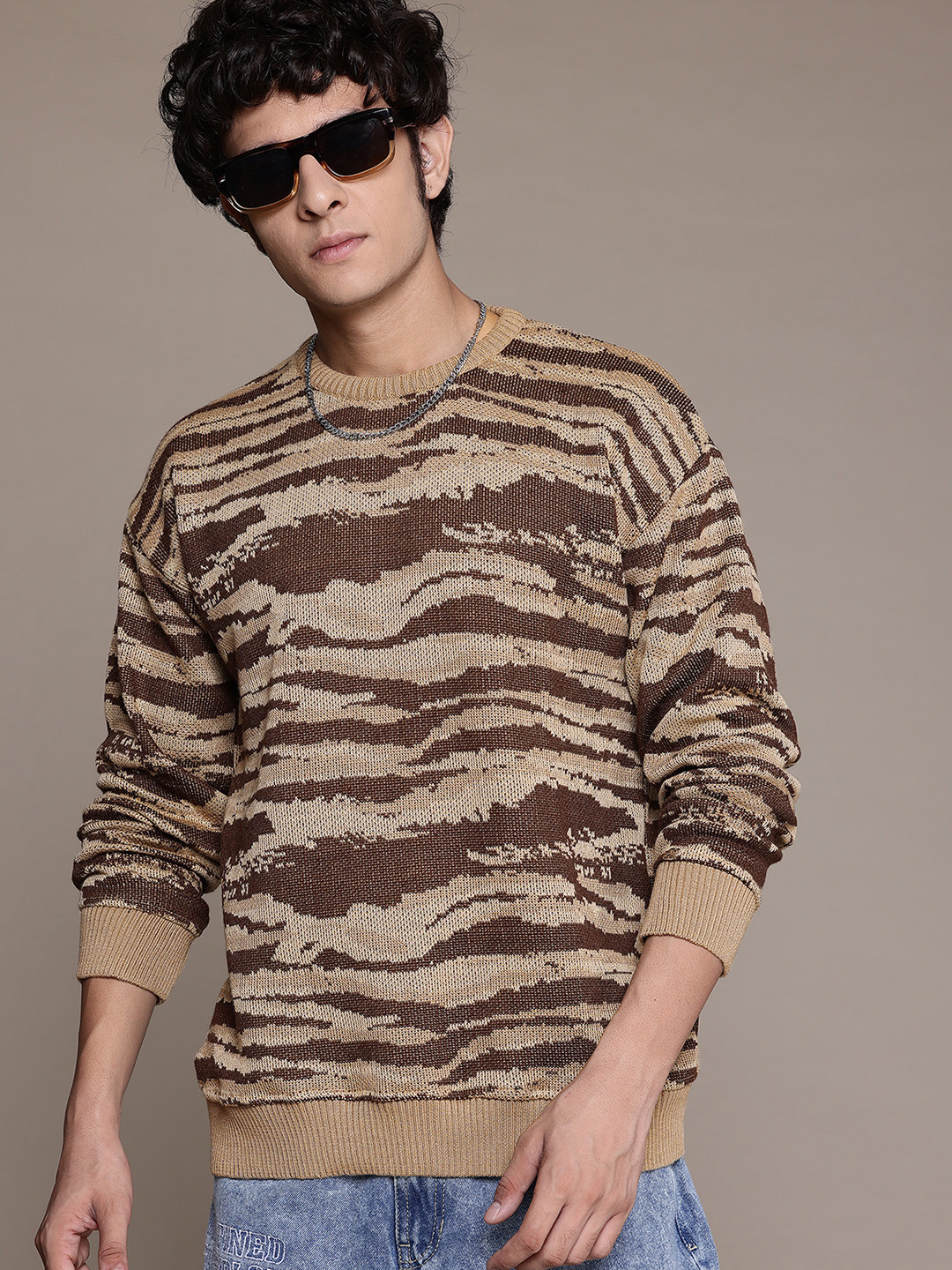 Buy The Roadster Lifestyle Co. Self Design Abstract Pullover - Sweaters ...