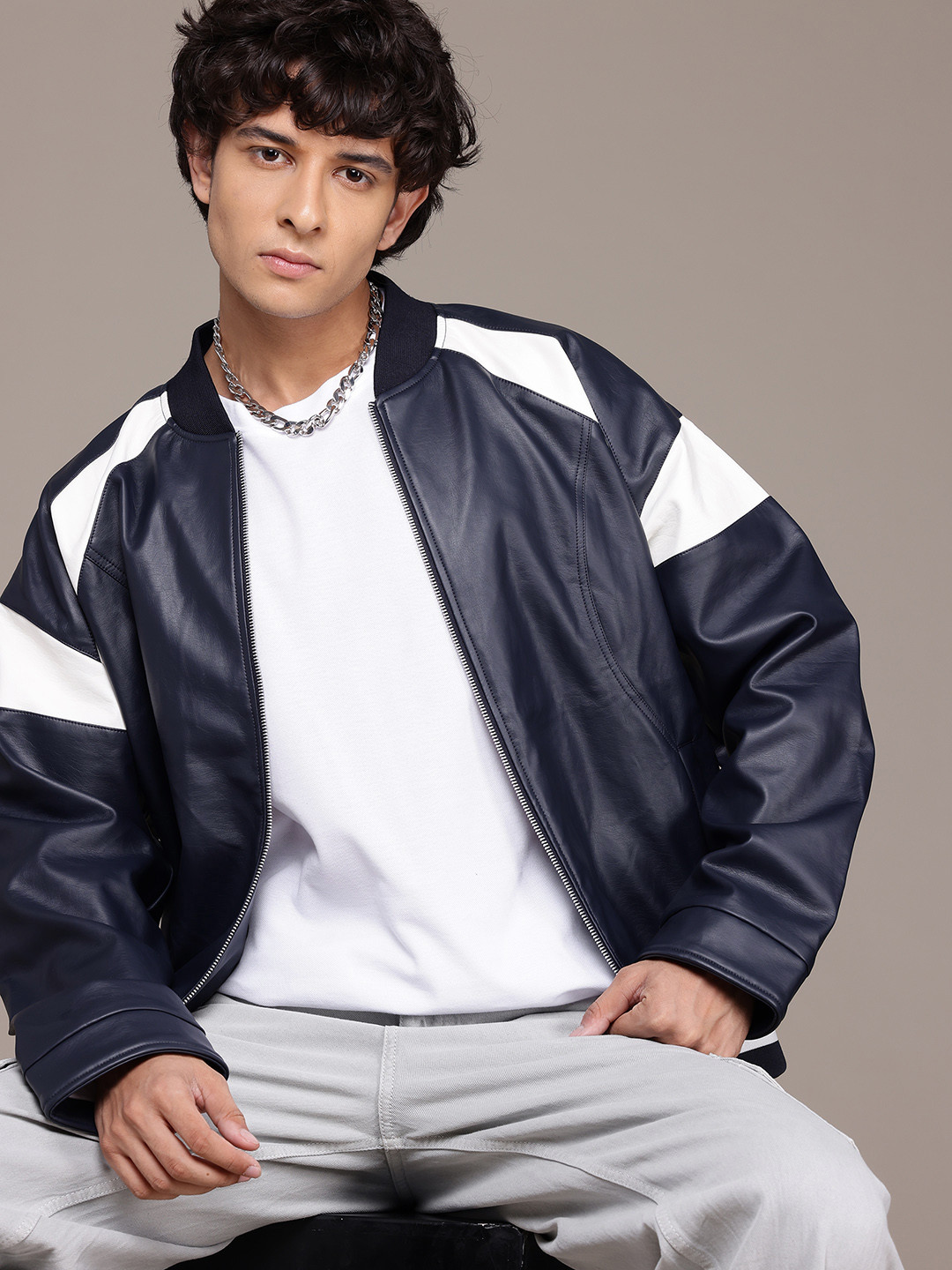 Buy The Roadster Lifestyle Co. Biker Jacket With Contrast Panels ...