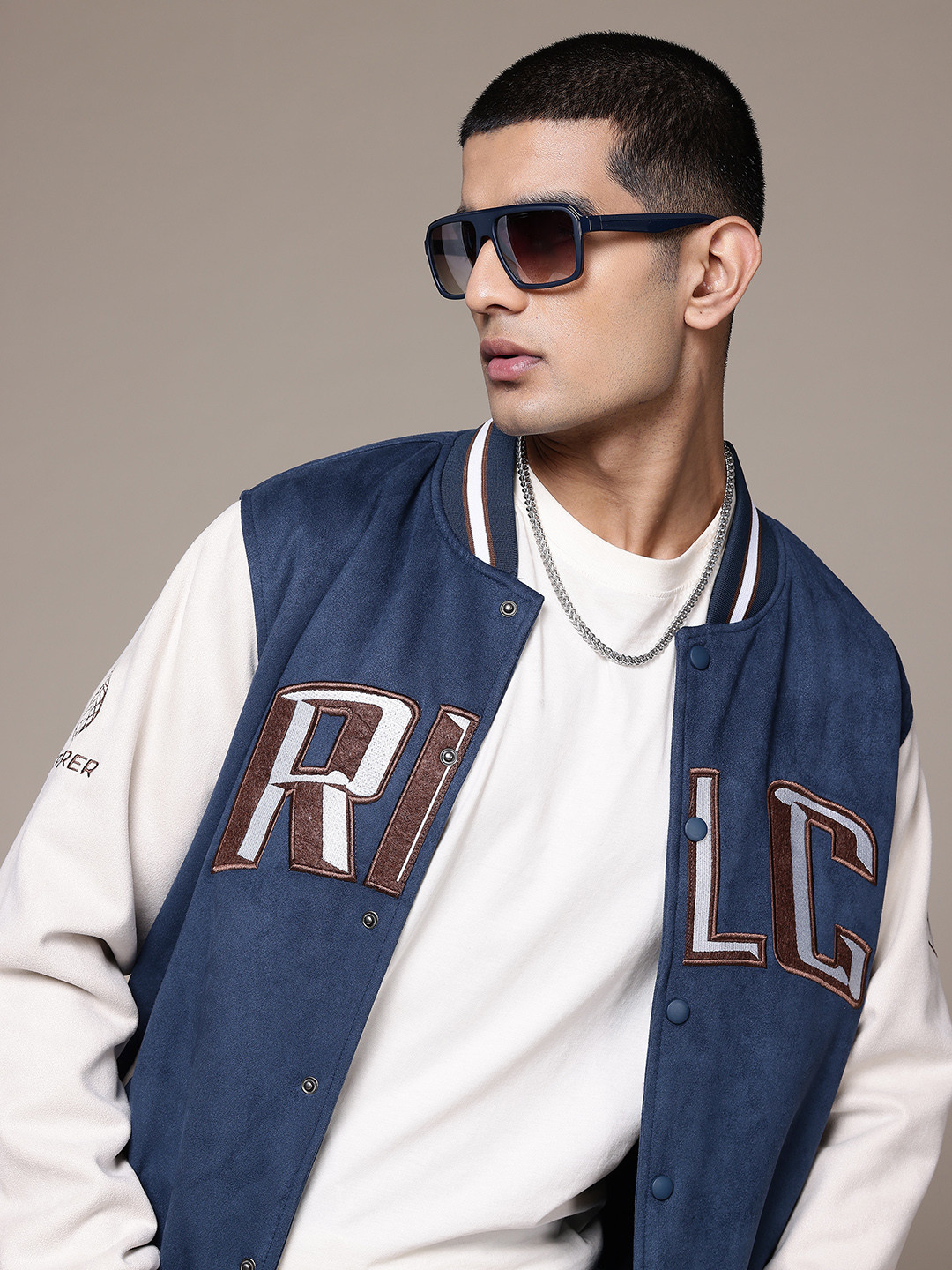 Buy The Roadster Lifestyle Co. Embroidered Varsity Jacket - Jackets for ...