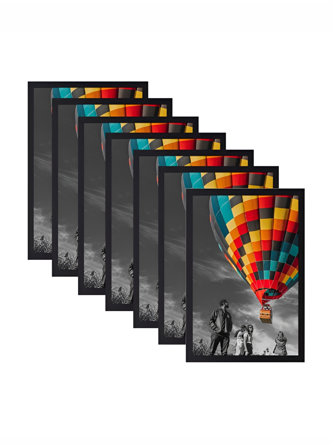 Buy AbhiKalpya Art Studio Get A Vibe Black 7 Pieces Wall Photo Frames ...