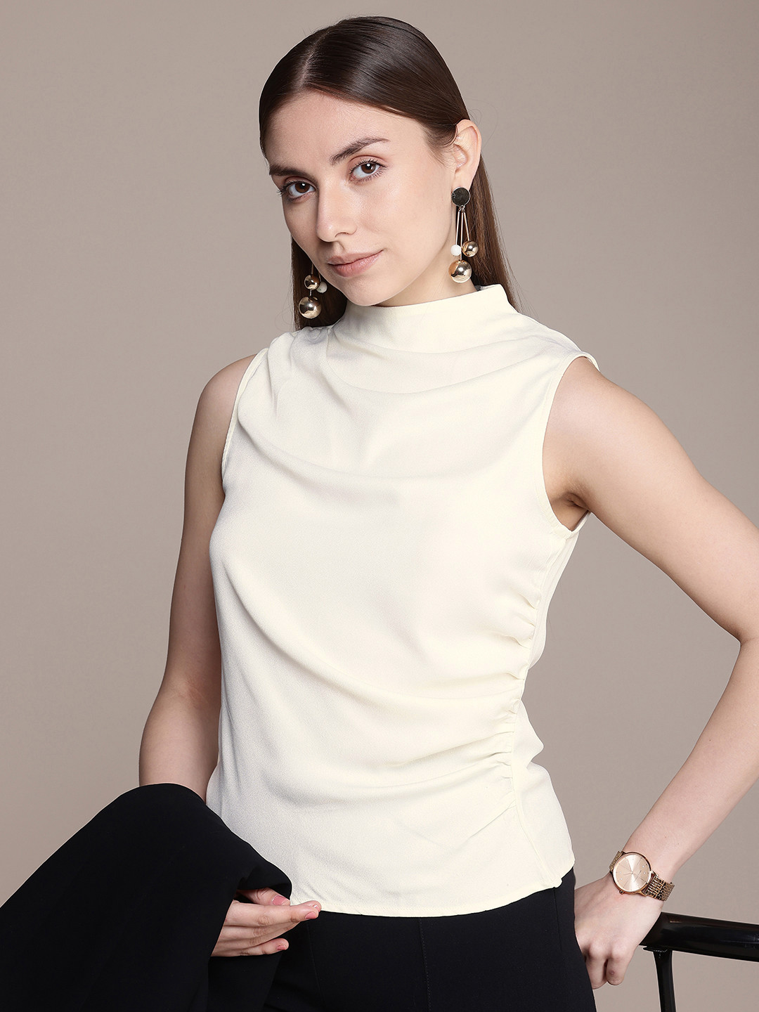 Buy French Connection Gathered High Neck Top - Tops for Women 29163000 ...