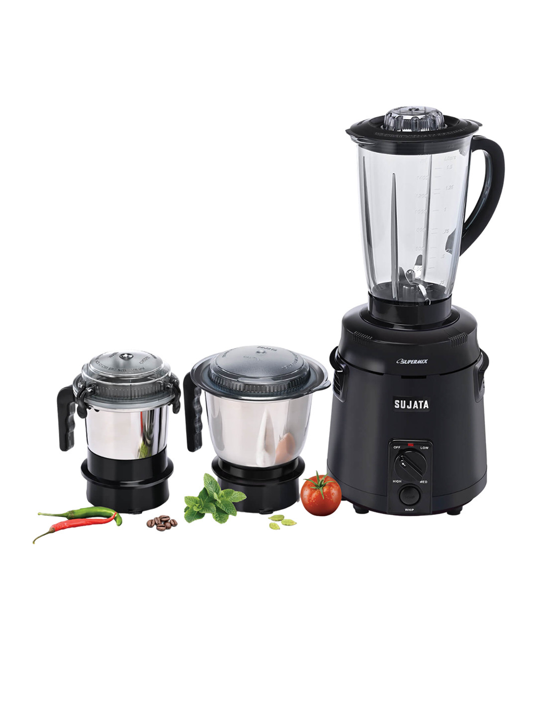 Buy SUJATA Black 900 Watt 3 Jars Juicer Mixer Grinder - Juicer Mixer ...