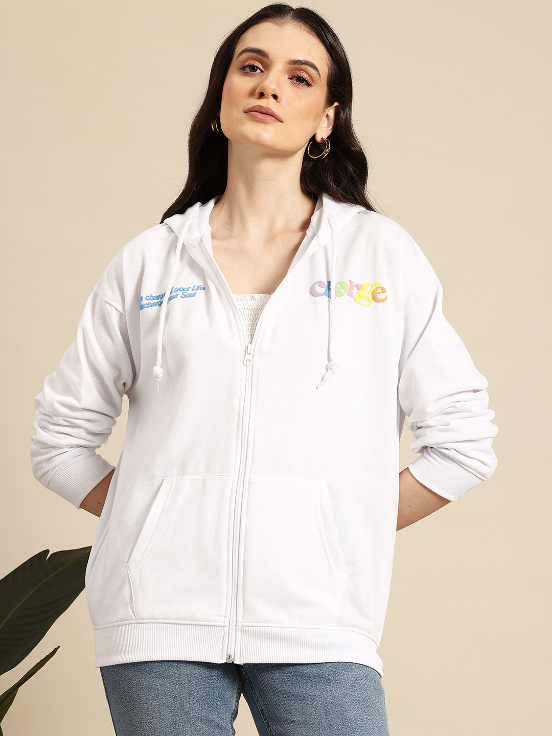 Buy Mast & Harbour Women Printed Hooded Longline Sweatshirt ...