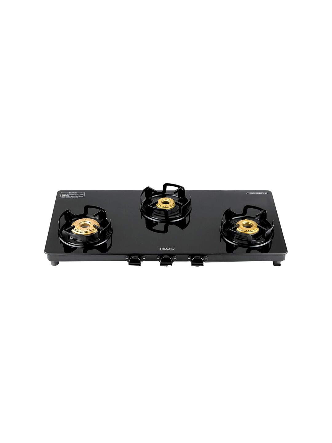 Buy Bajaj Black Glass 3 Burner GP4 Powder Coated Slim Gas Stove - Gas ...