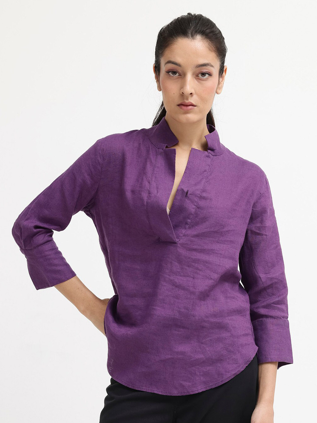Buy RAREISM Shirt Collar Linen Top - Tops for Women 29170258 | Myntra