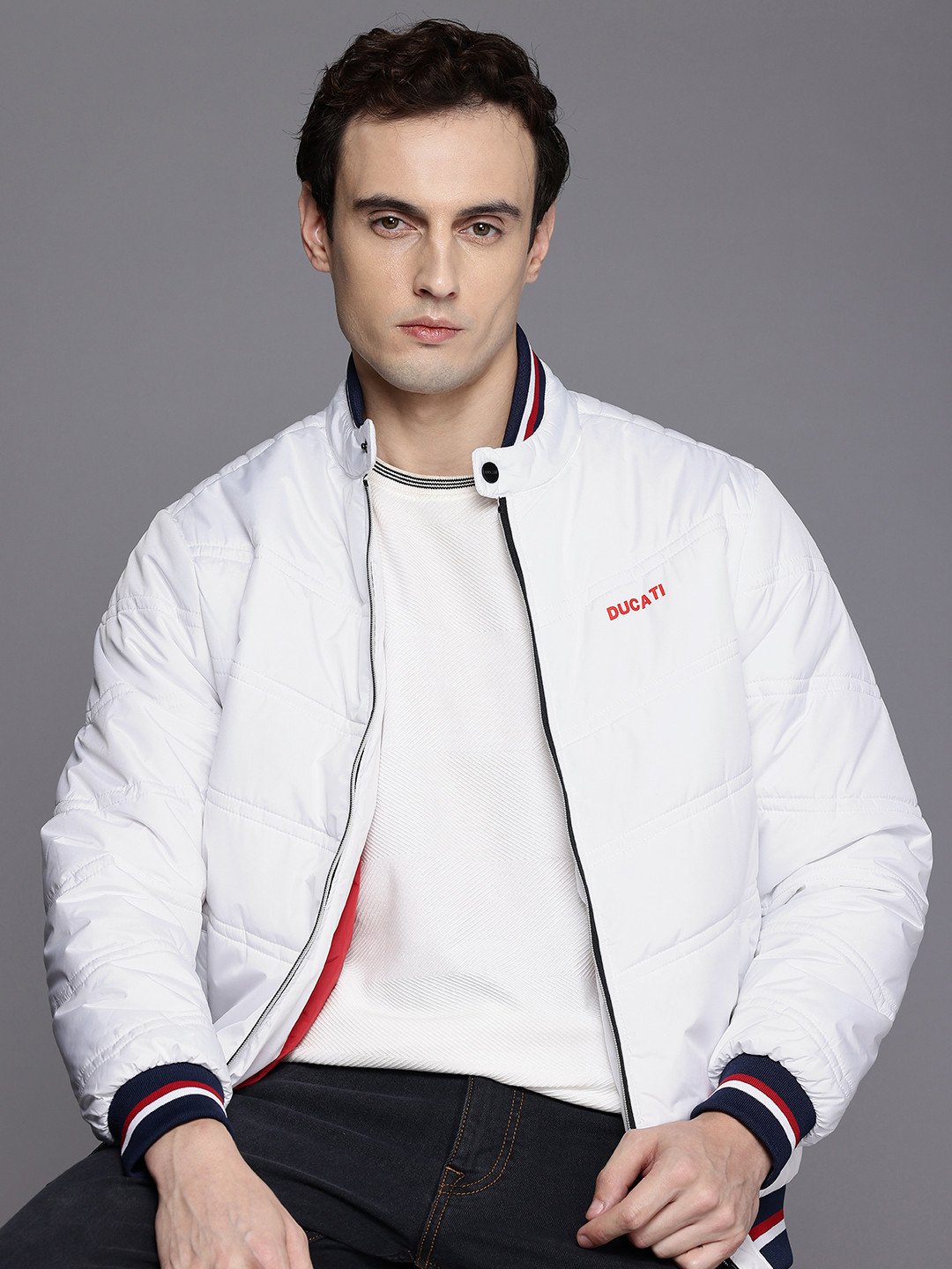 Buy Ducati Mock Collar Varsity Jacket - Jackets for Men 29182498 | Myntra
