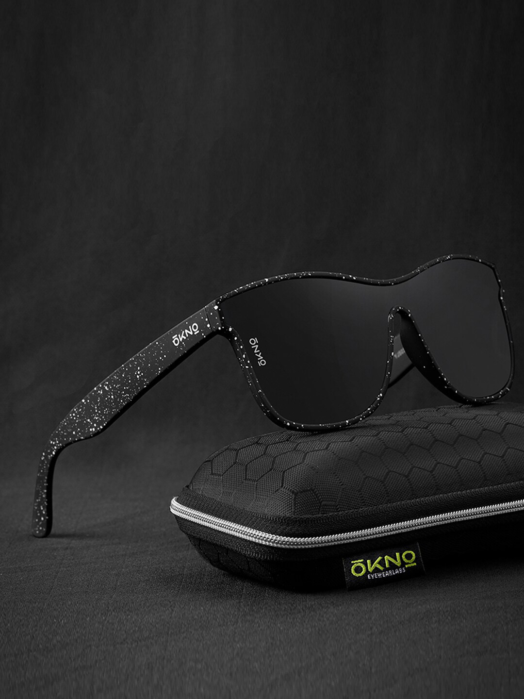Buy OKNO Polarised And UV Protected Lens Unisex Black Unilens Oversized ...