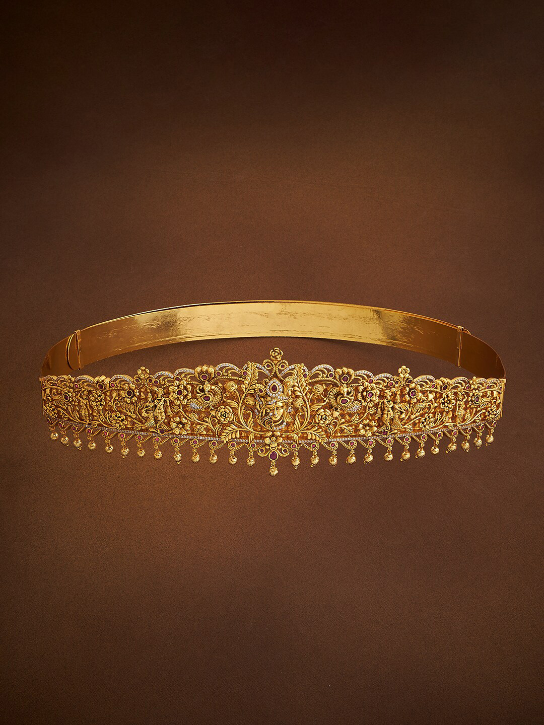 Buy Kushal's Fashion Jewellery Gold Plated Stones Studded Waist Chain ...