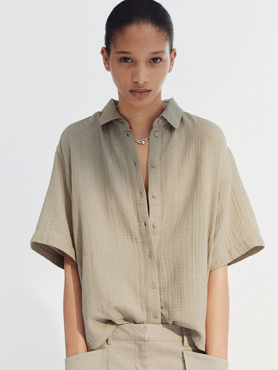 Buy H&M Cotton Muslin Shirt - Shirts for Women 29192004 | Myntra