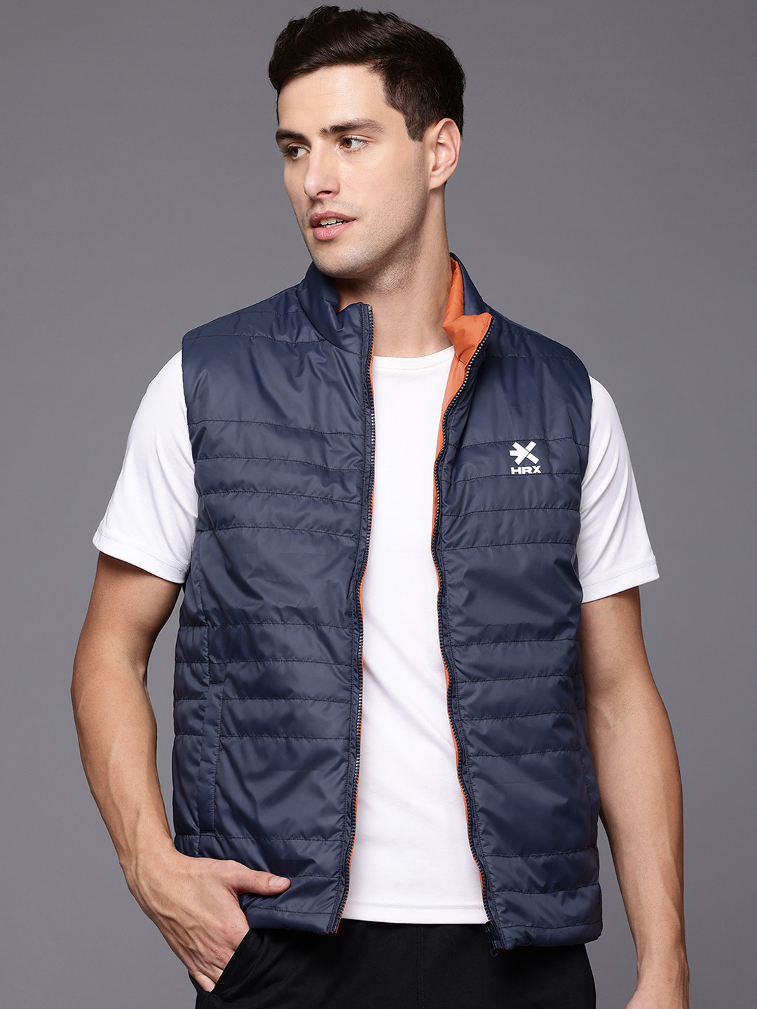 Buy HRX By Hrithik Roshan Reversible Gilet Jacket - Jackets for Men ...