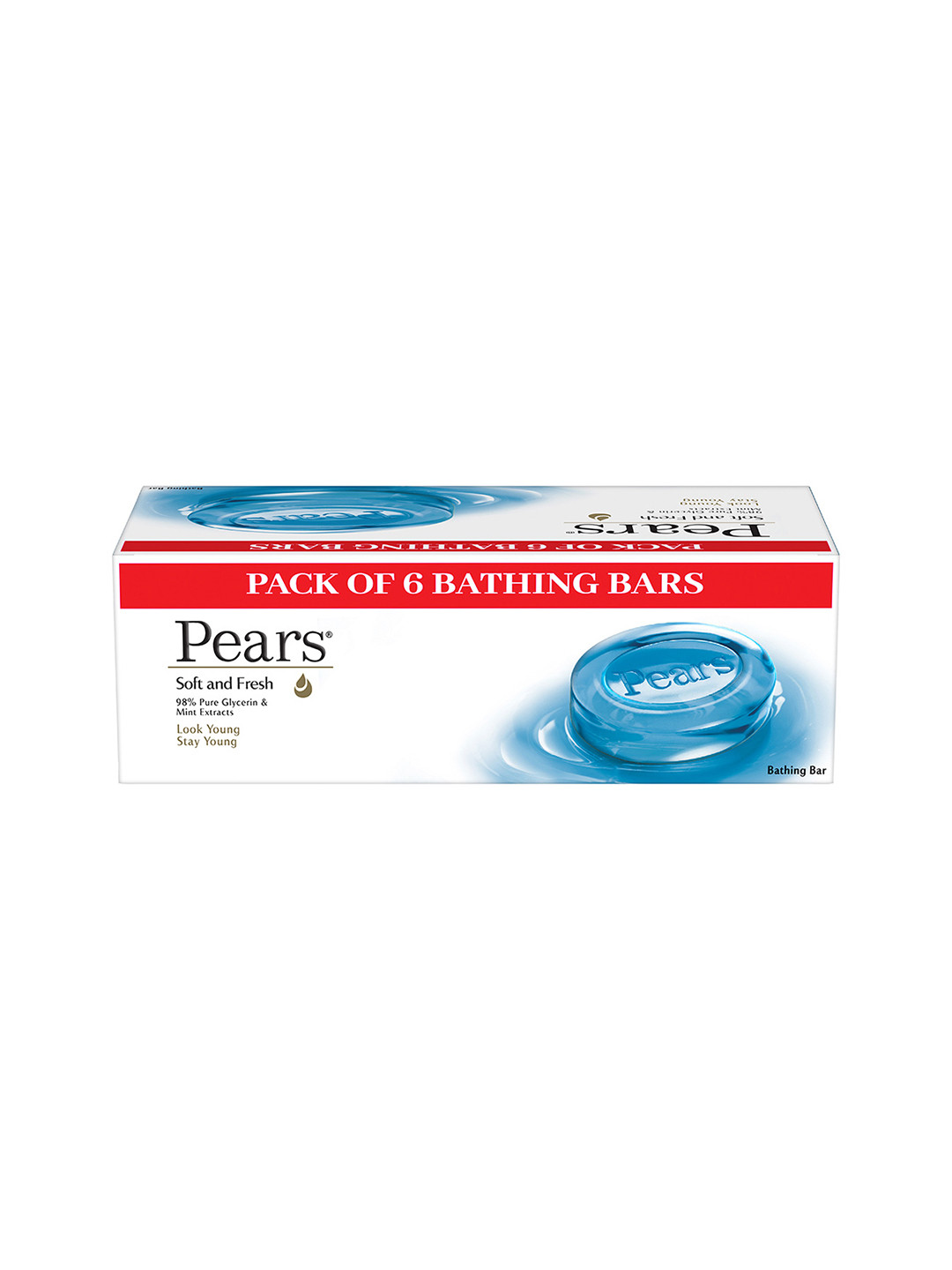 Buy Pears Set Of 6 Soft & Fresh Bathing Bar With 98% Pure Glycerine ...