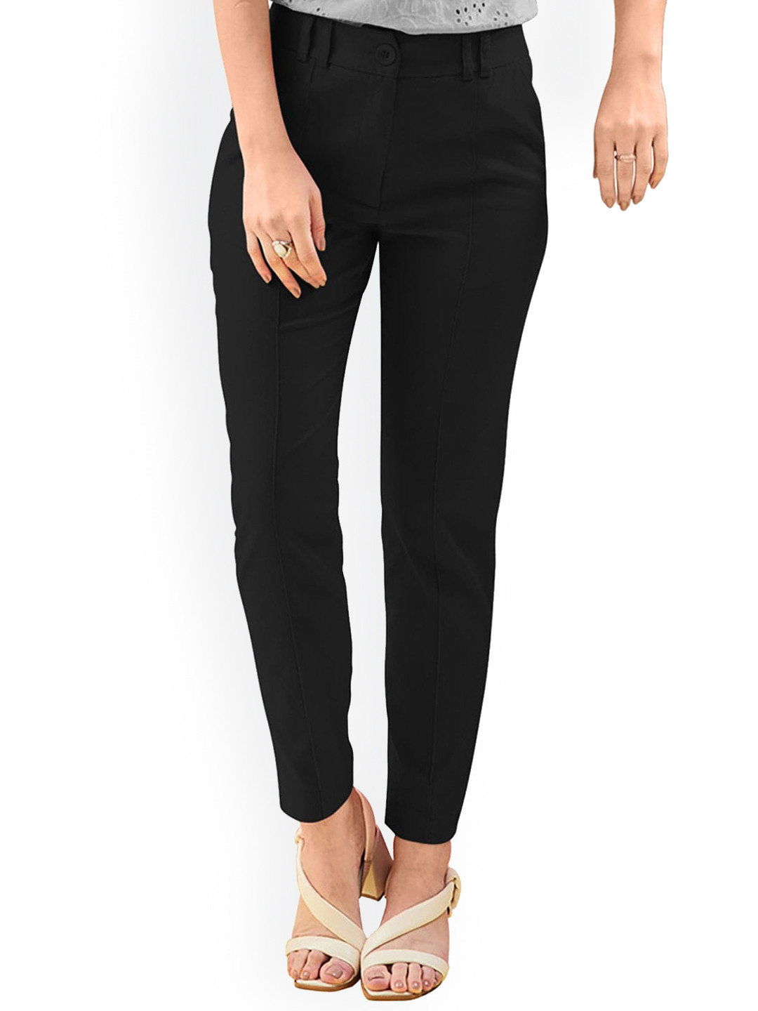 Buy ODETTE Women High Rise Formal Trousers - Trousers for Women ...