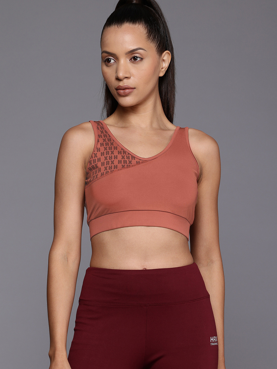 Buy HRX By Hrithik Roshan Printed Rapid Dry Full Coverage Padded ...