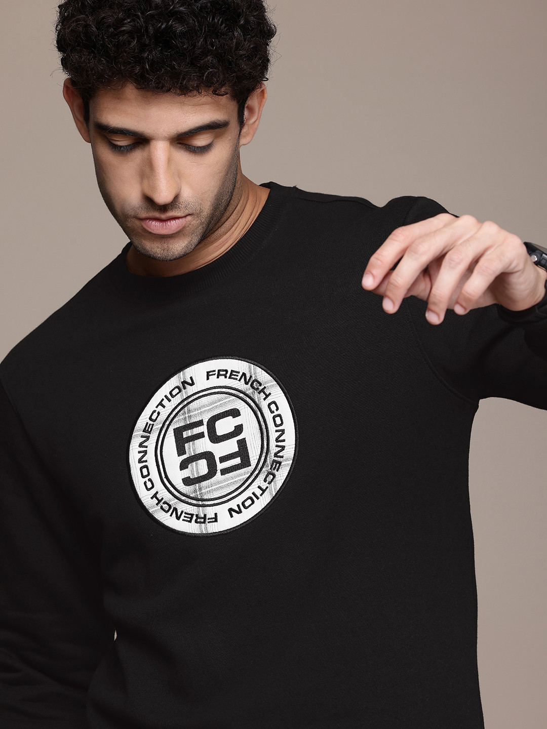 Buy French Connection Brand Logo Applique Detailing Sweatshirt ...