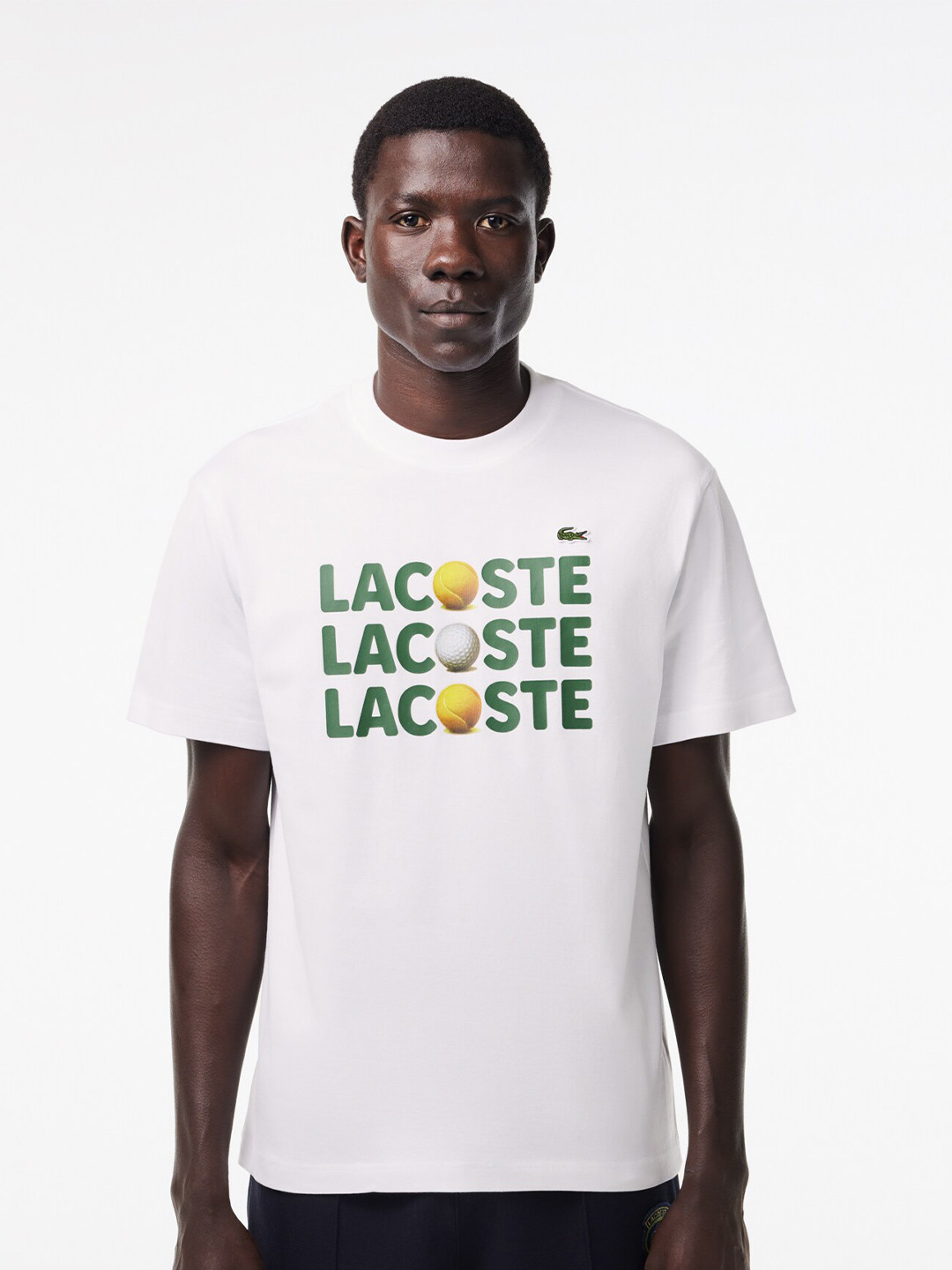Buy Lacoste Typography Printed Round Neck Cotton T Shirt - Tshirts for ...