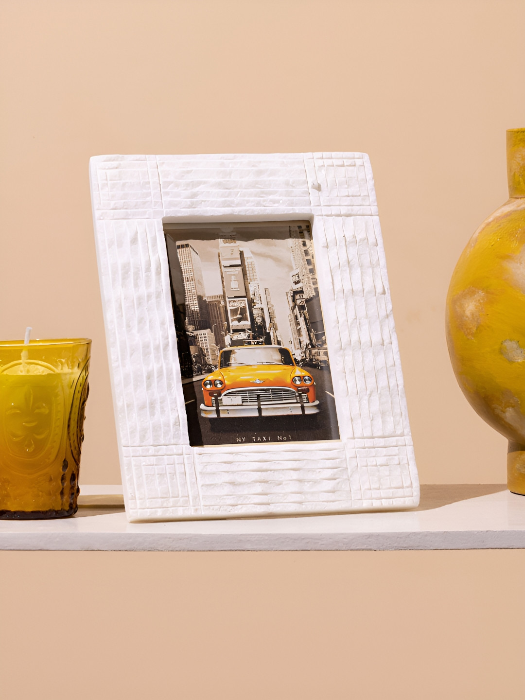 Buy Artstory Ventures White Glass Table Photo Frame - Photo Frames for ...