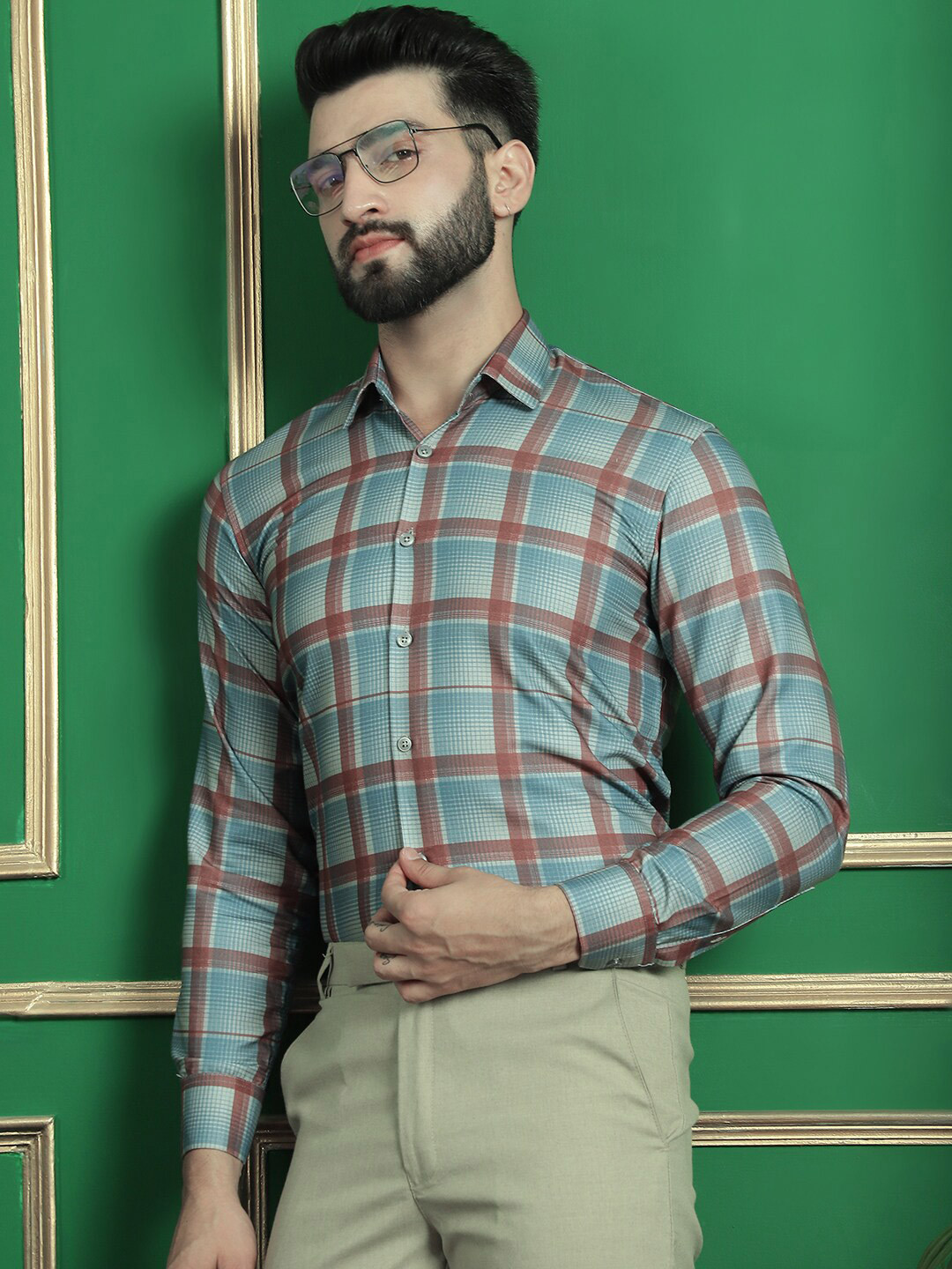 Buy Indian Needle Classic Checked Formal Shirt - Shirts for Men ...